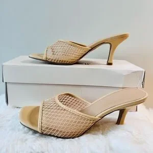 JustFab | Shoes | Nikita Mesh Heeled Sandals | Poshmark